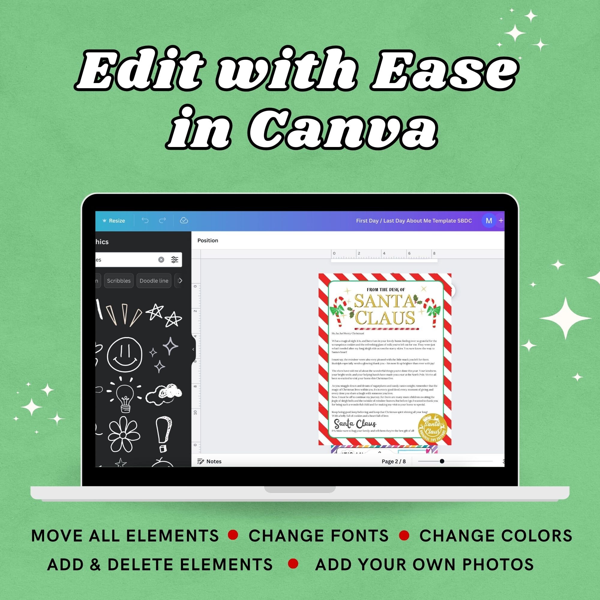 Editable Christmas Letter From Santa Claus Bundle, Nice List ...