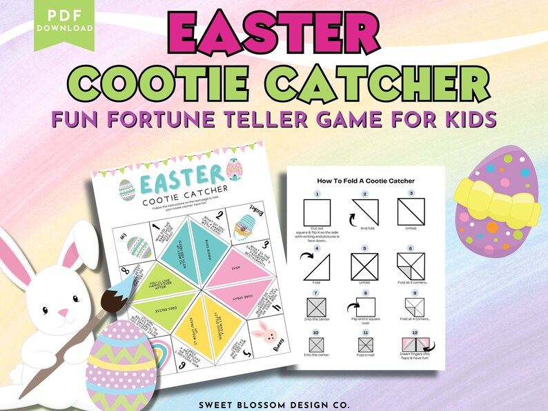 Easter Cootie Catcher Printable, Easter Joke Teller for Kids, Easter ...