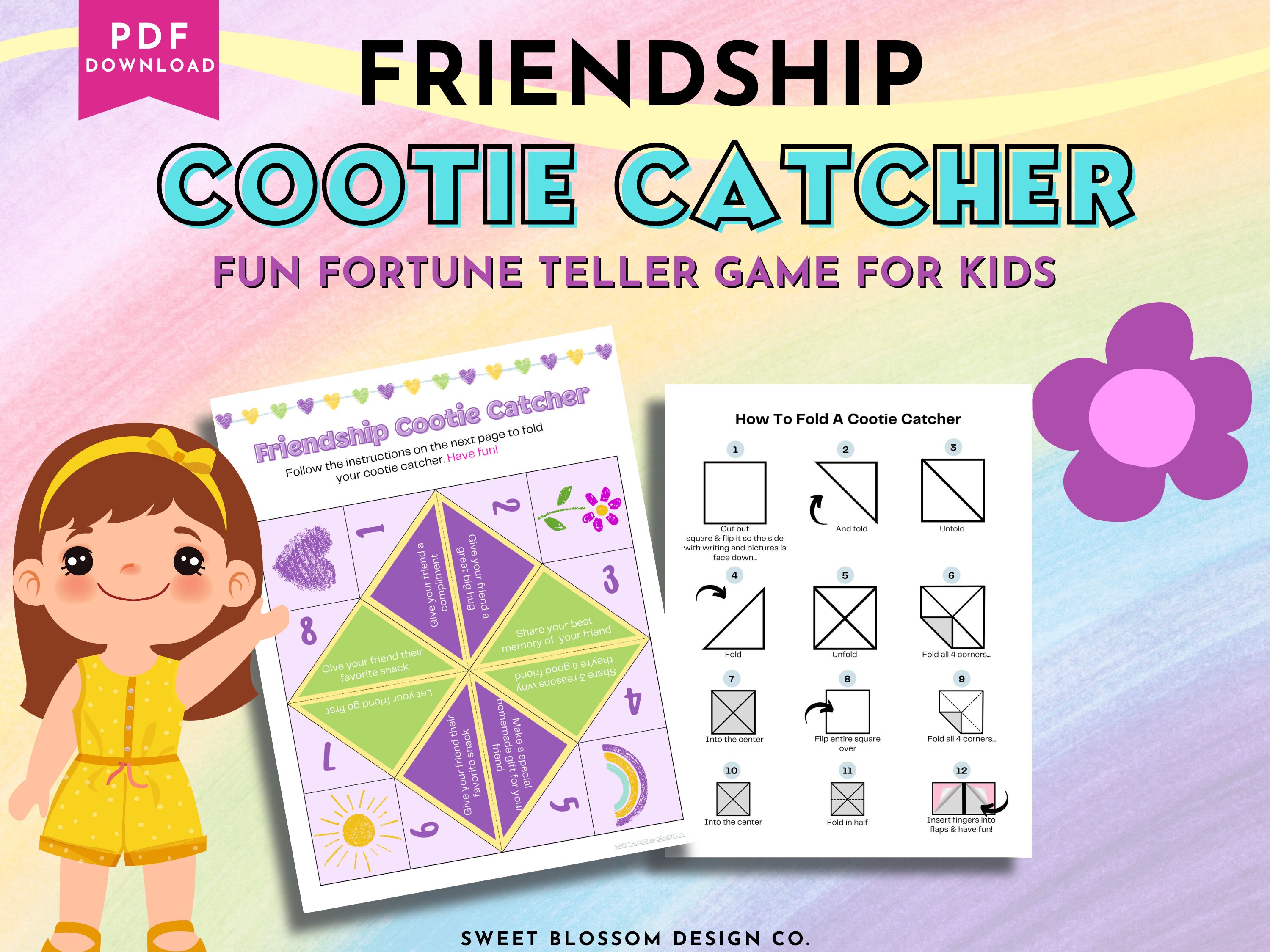 Printable Friendship Cootie Catcher, Printable Joke Teller for Kids ...