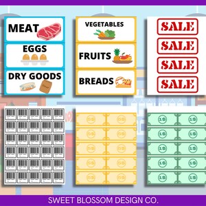 Grocery Store Play Kit, Pretend Play Grocery Play Set, Dramatic Play ...