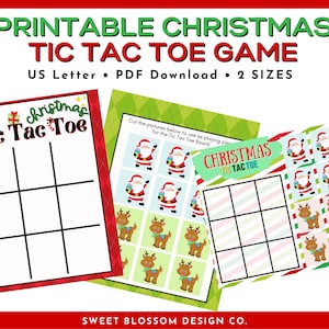 Printable Christmas Tic Tac Toe Game, Holiday Printable Games for Kids ...