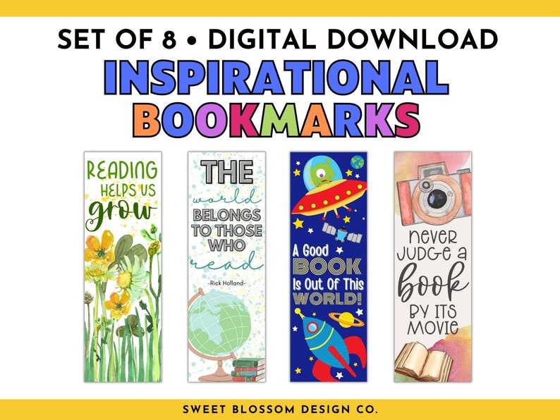 Printable Inspiration Bookmarks, Motivational Bookmarks for Kids, Make ...