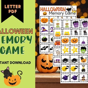 Halloween Memory Game, Printable Halloween Matching Game, Kids Memory ...