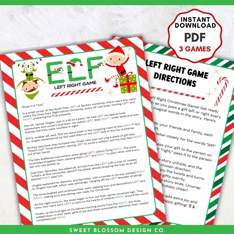 Christmas Left Right Game, Christmas Party Game, Gift Exchange Game ...