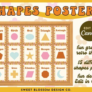 Groovy Shape Posters, BOHO Classroom Decor, Retro Shape Posters ...
