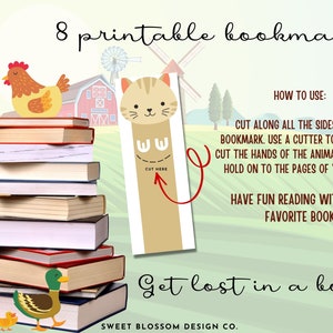 Farm Animal Bookmarks, Bookmarks for Kids, Printable Bookmarks, Barn ...
