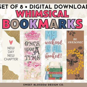 Printable Bookmarks, Bookmark Bundle, Fun Printable Bookmarks, Positive ...