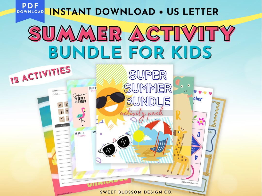 Summer Activity Bundle for Kids, 12 Summer Games for Kids, Summer Party ...