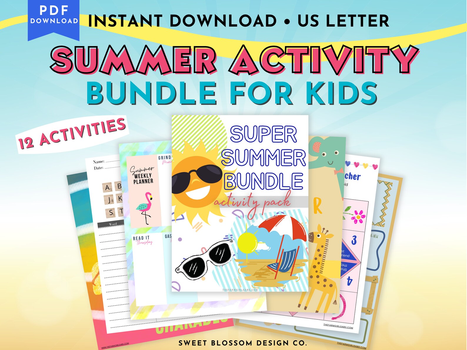 Summer Activity Bundle for Kids, 12 Summer Games for Kids, Summer Party ...