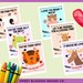 Cute Animal Valentine's Day Cards for Kids, Printable Valentine's Day ...