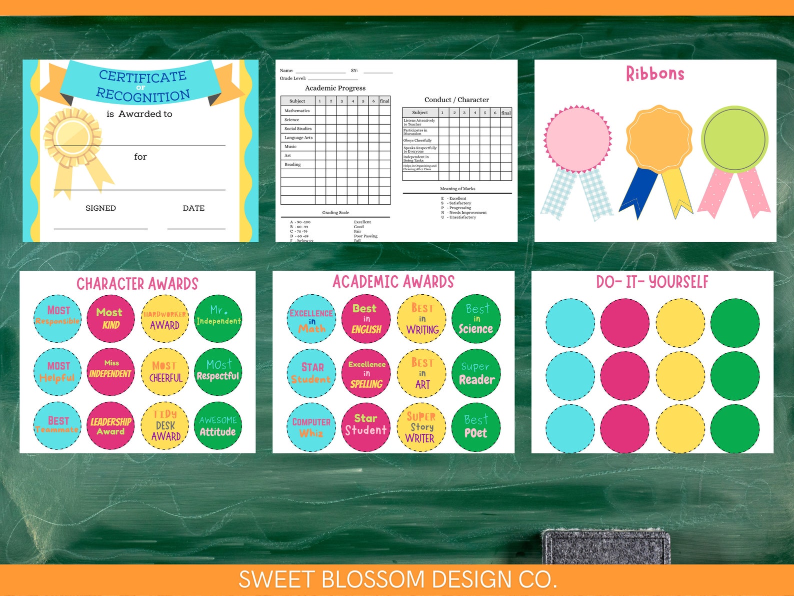 Homeschool Awards Bundle Editable Report Card Editable - Etsy
