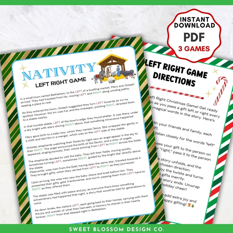 Christmas Left Right Game, Christmas Party Game, Gift Exchange Game ...