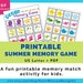Ocean Themed Printable Memory Game, Ocean Matching Game, Kids Memory ...