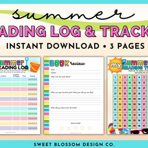 Summer Reading Chart for Kids, Summer Reading Log, Book Review ...