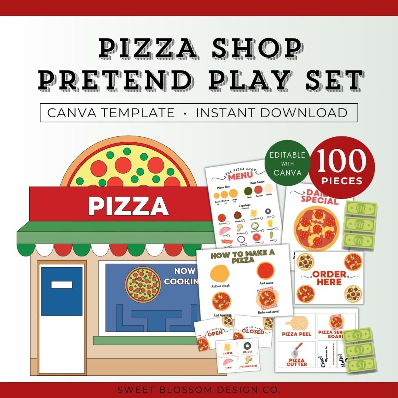 Dramatic Play Pizza Shop, Dramatic Play Daycare Printables, Dramatic ...