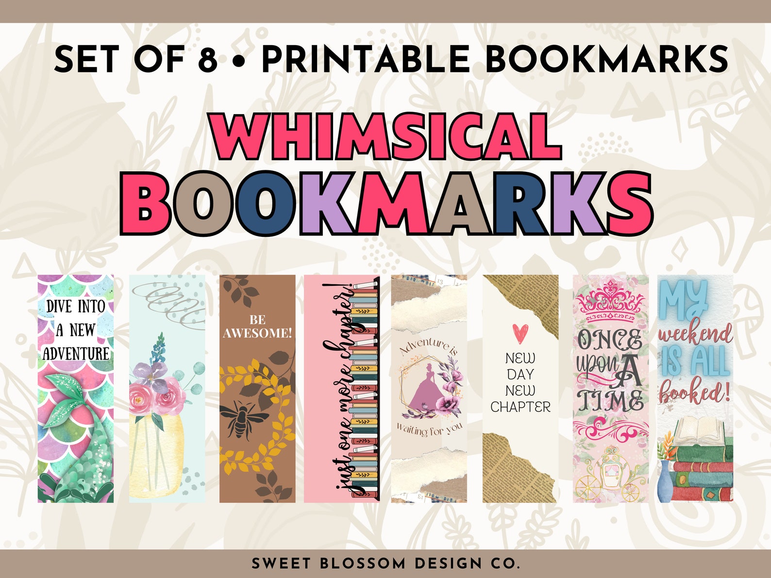 Printable Bookmarks, Bookmark Bundle, Fun Printable Bookmarks, Positive ...
