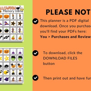 Halloween Memory Game, Printable Halloween Matching Game, Kids Memory ...
