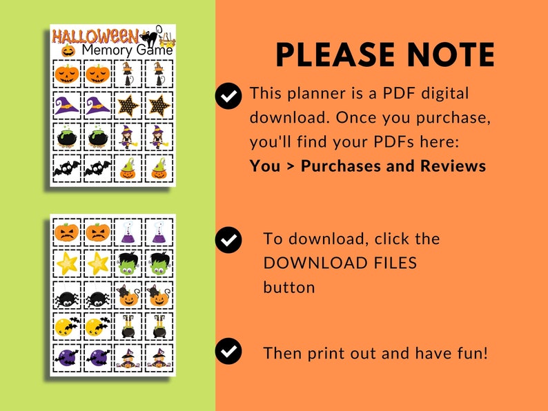Halloween Memory Game, Printable Halloween Matching Game, Kids Memory ...