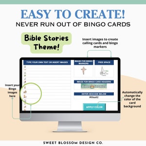 Bible Stories Bingo Card Generator for Google Sheets, Bible Bingo Cards ...
