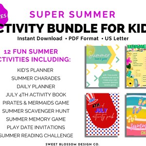Summer Activity Bundle for Kids, 12 Summer Games for Kids, Summer Party ...
