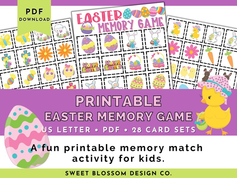 Easter Memory Game, Printable Easter Matching Game, Kids Memory Game ...