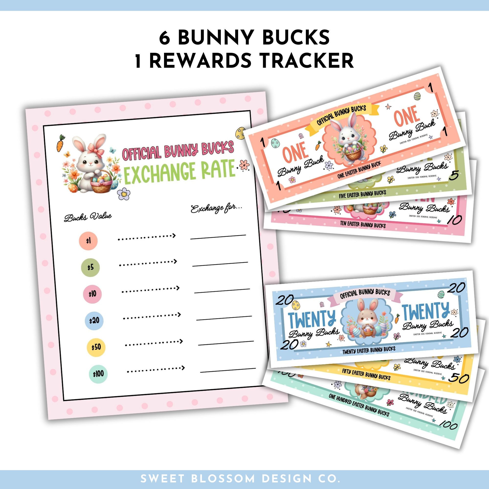 Easter Bunny Bucks Bunny Bucks Printable Kids Reward Bucks Printable ...