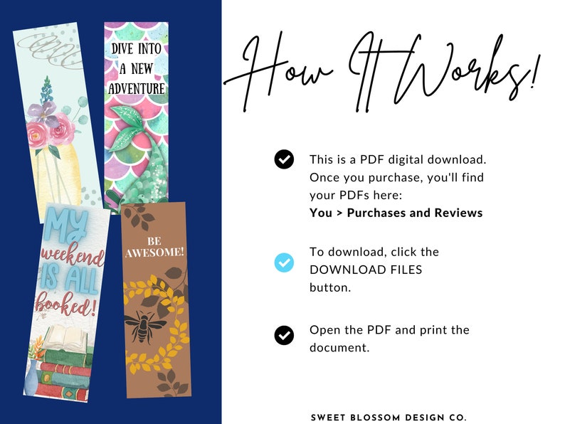 Printable Bookmarks, Bookmark Bundle, Fun Printable Bookmarks, Positive ...