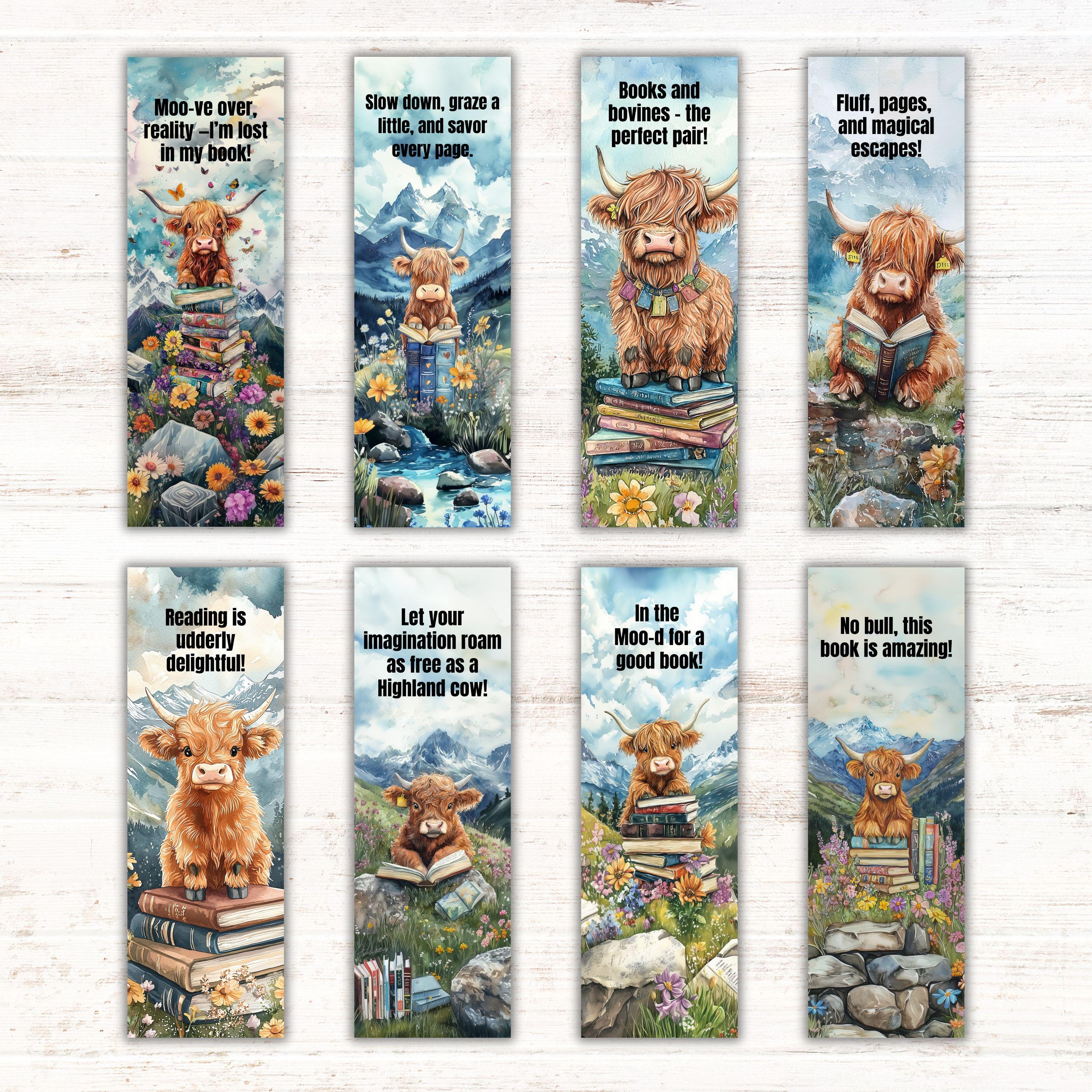 Highland Cow Printable Bookmark, Animal Farm Bookmarks, Bookmarks for ...