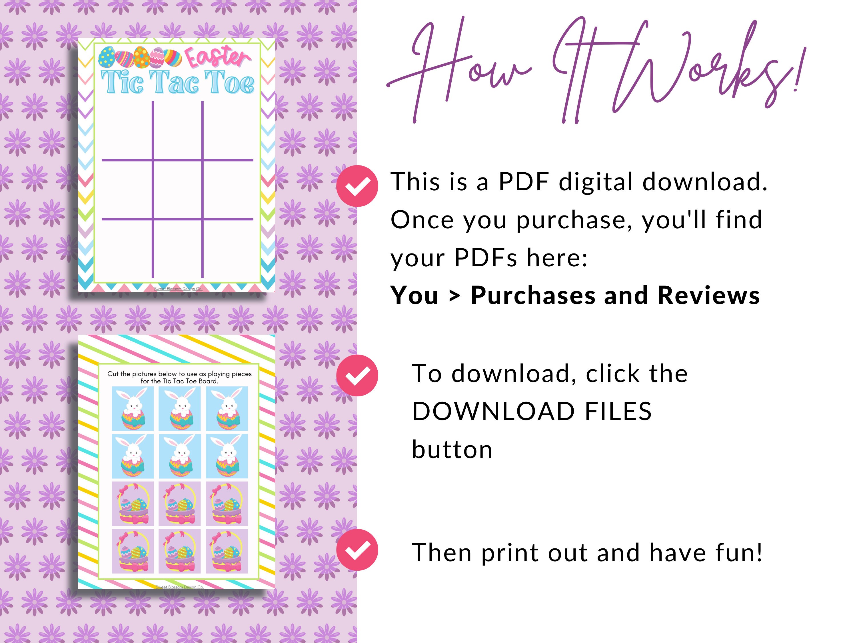 Printable Easter Tic Tac Toe Game, Printable Games for Kids, Easter ...