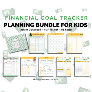 Savings Tracker for Kids, Editable Kids Financial Planner, Financial ...