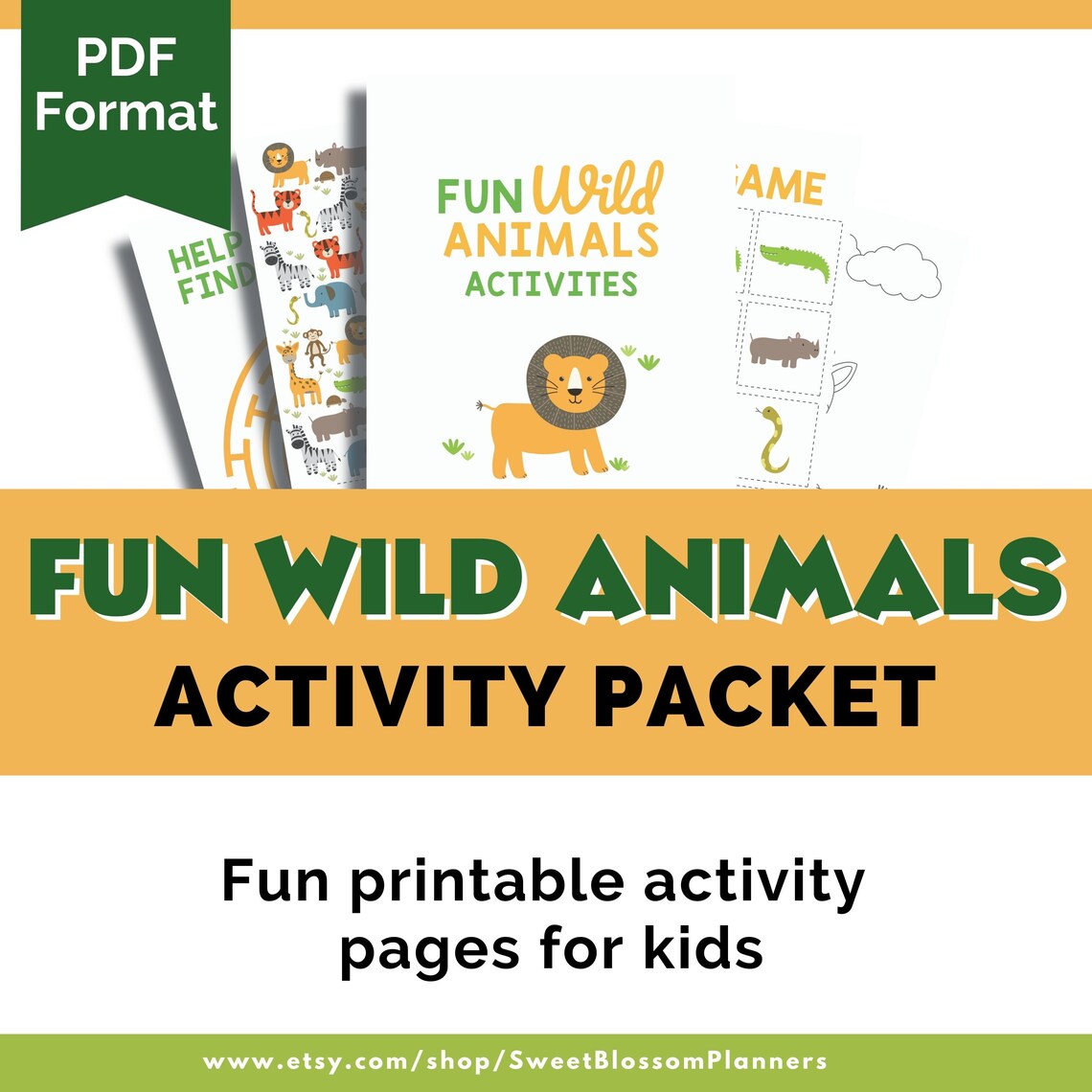 Animal Activity Packet for Kids, I Spy Activity Sheet, Learning Pages ...