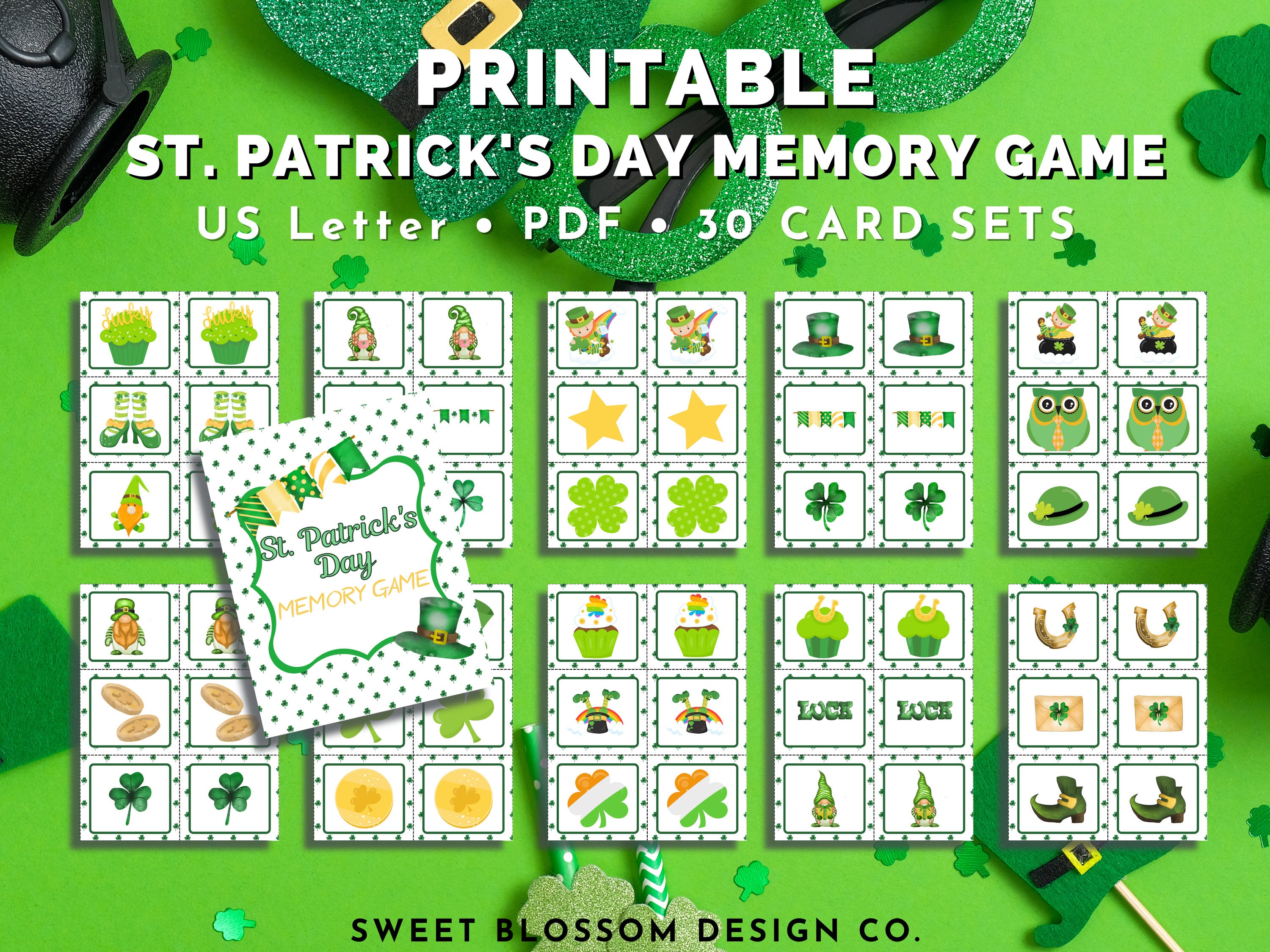 St Patrick's Day Matching Game, Printable Matching Game, Kids Memory ...