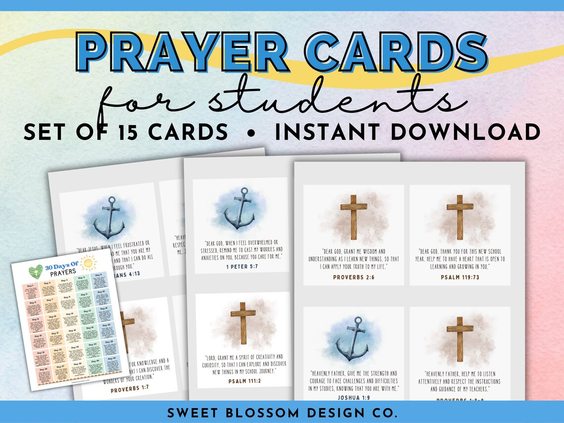 Prayer Cards for Students, Prayers for Kids, Daily Devotional for Kids ...