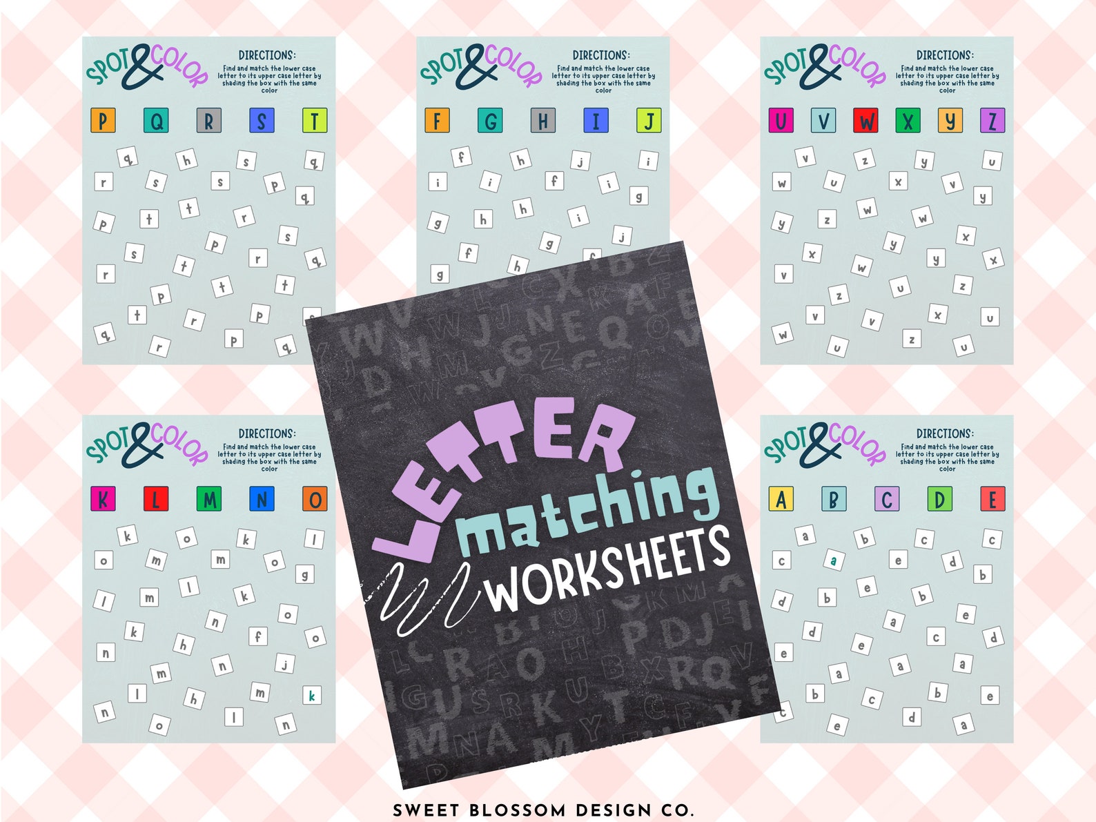 Letter Matching Worksheets, Preschool Activity, ABC Matching, Beginning ...