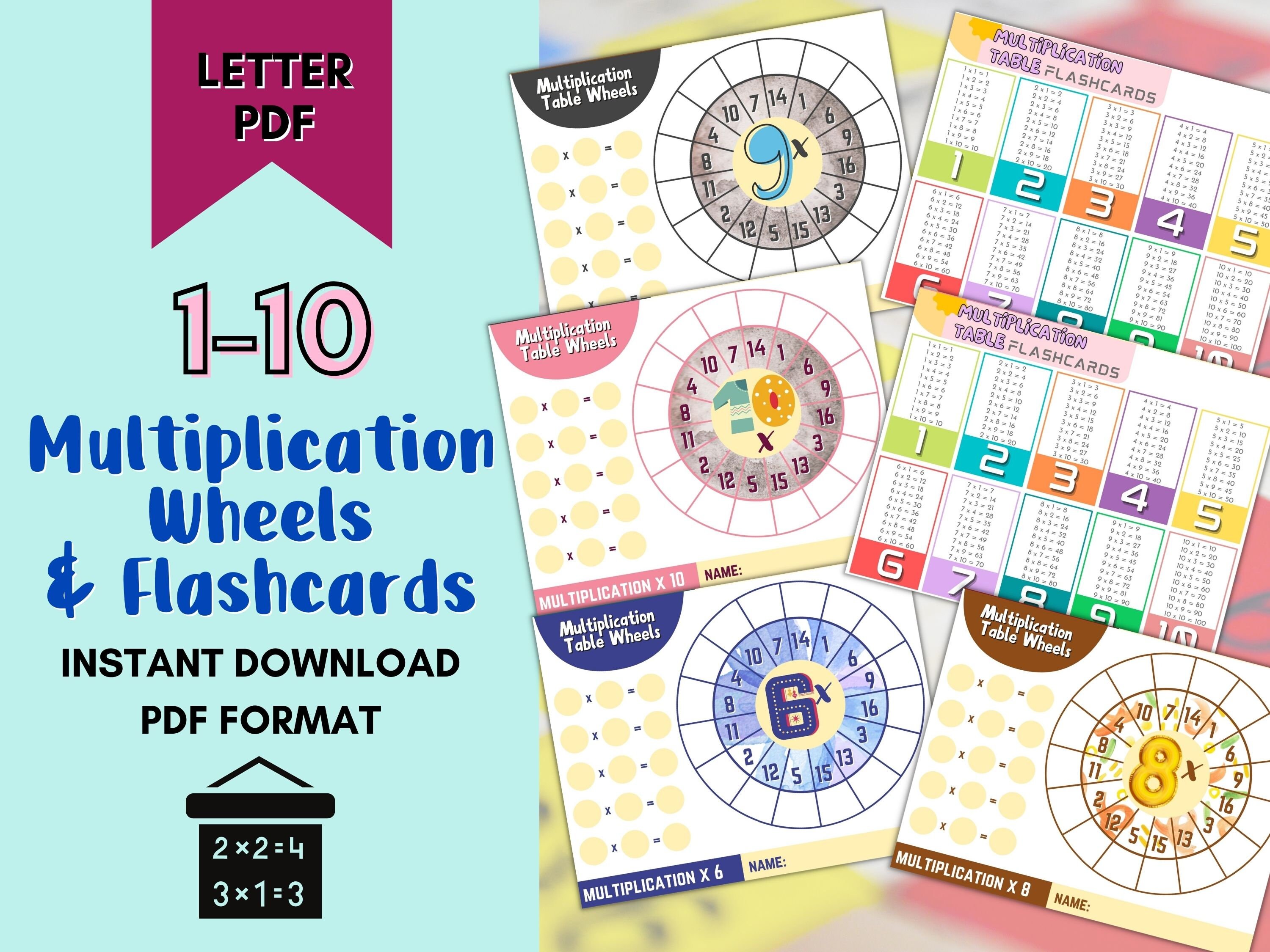 Multiplication Wheel Printable, Multiplication Flashcards, Homeschool ...