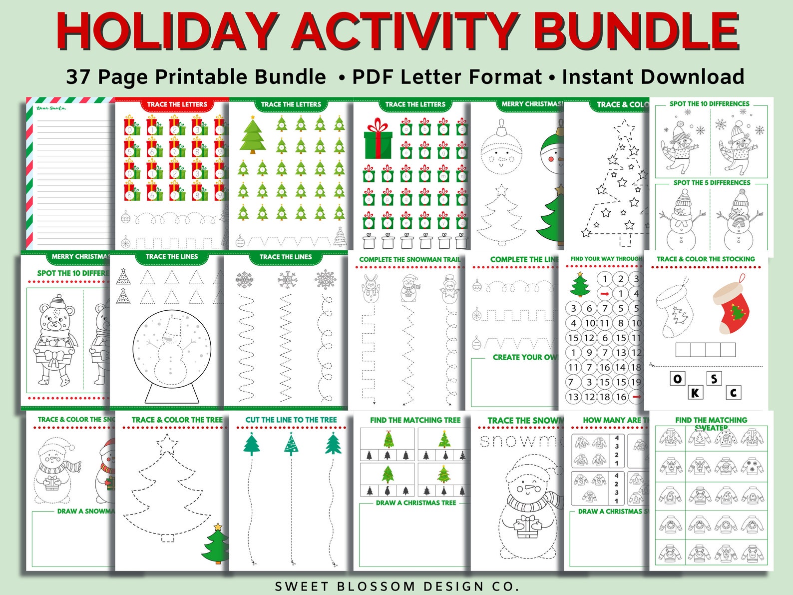 Holiday Activity Bundle for Kids, Kids' Holiday Printables, Game for ...