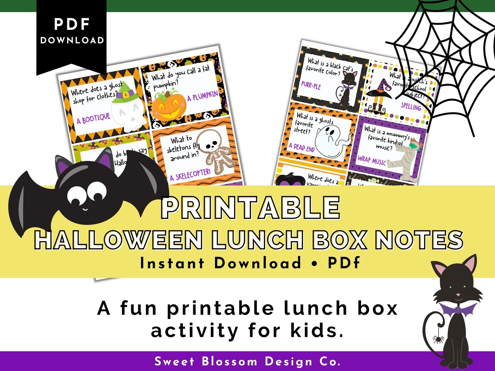 Halloween Lunchbox Jokes Kid, Lunch Notes, Joke Lunch Box Notes, Joke ...