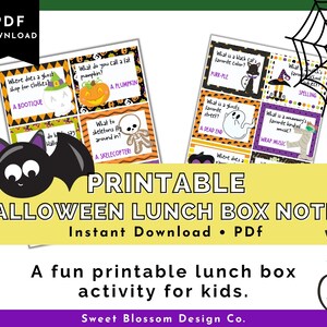 Halloween Lunchbox Jokes Kid Lunch Notes Joke Lunch Box - Etsy