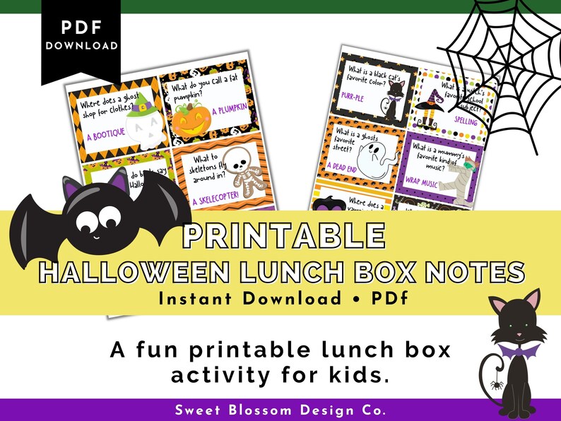 Halloween Lunchbox Jokes Kid Lunch Notes Joke Lunch Box - Etsy