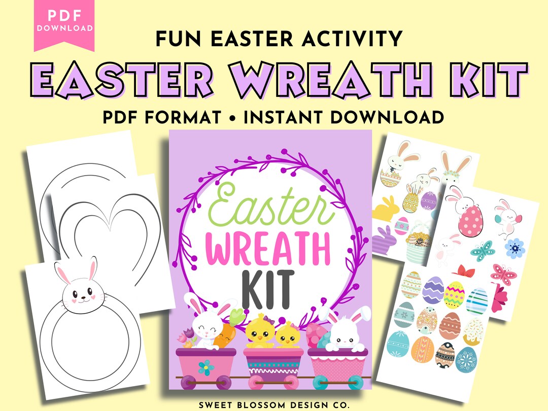 Paper Easter Wreath Kit for Kids, Wreath Craft, Easter Wreath DIY ...