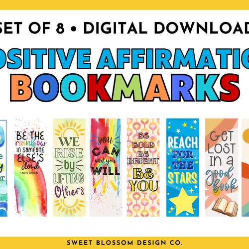 Printable Positive Affirmations Bookmarks for Kids Pretty - Etsy