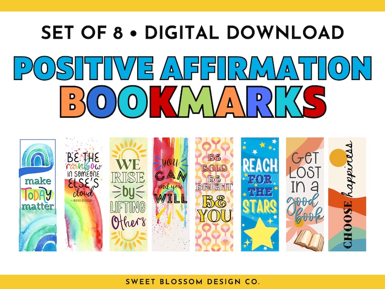 Printable Bookmarks for Kids, Motivational Bookmarks for Kids, Make ...
