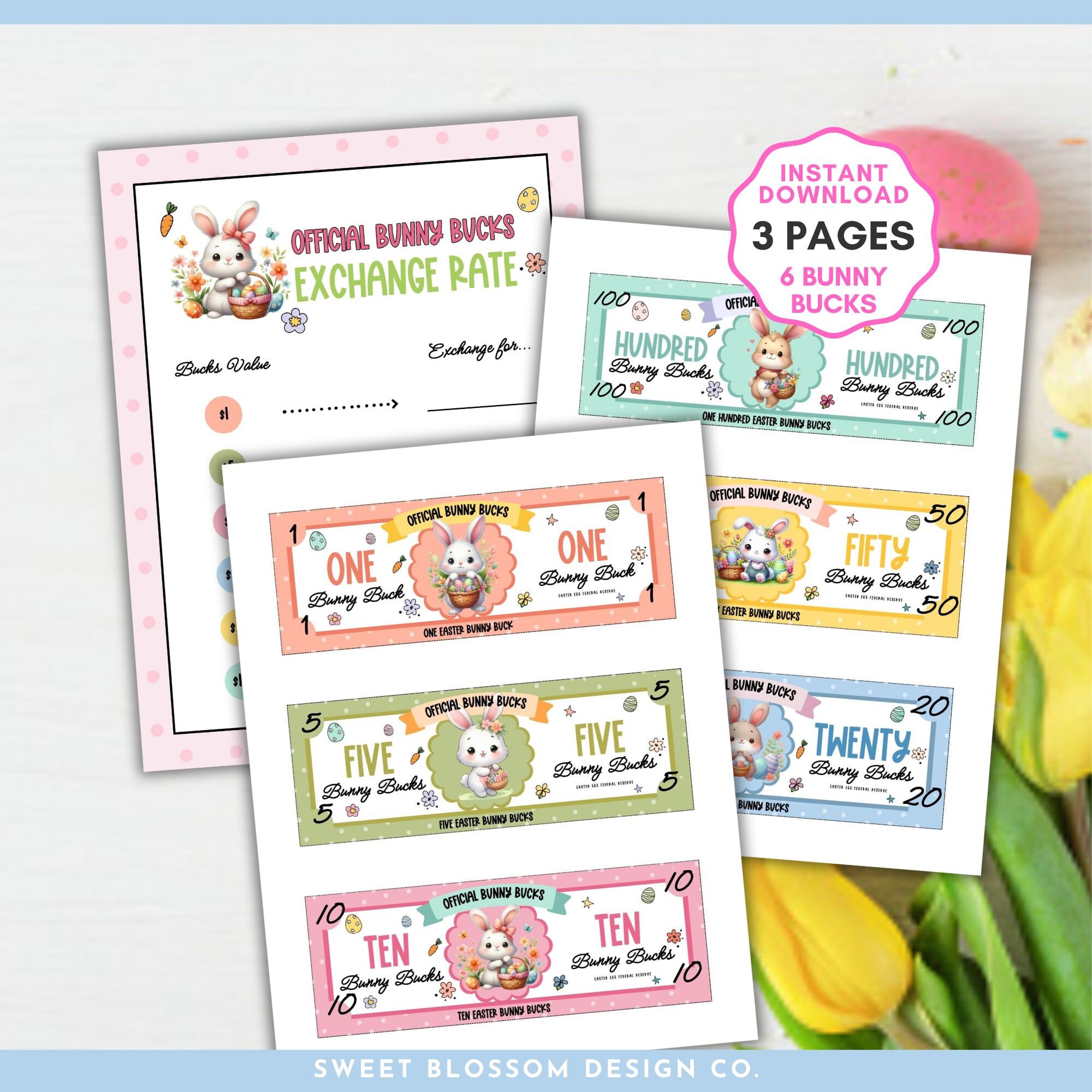 Easter Bunny Bucks Bunny Bucks Printable Kids Reward Bucks Printable ...