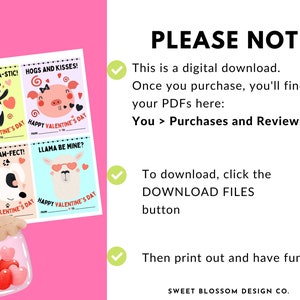 Cute Animal Valentine's Day Cards for Kids, Printable Valentine's Day ...