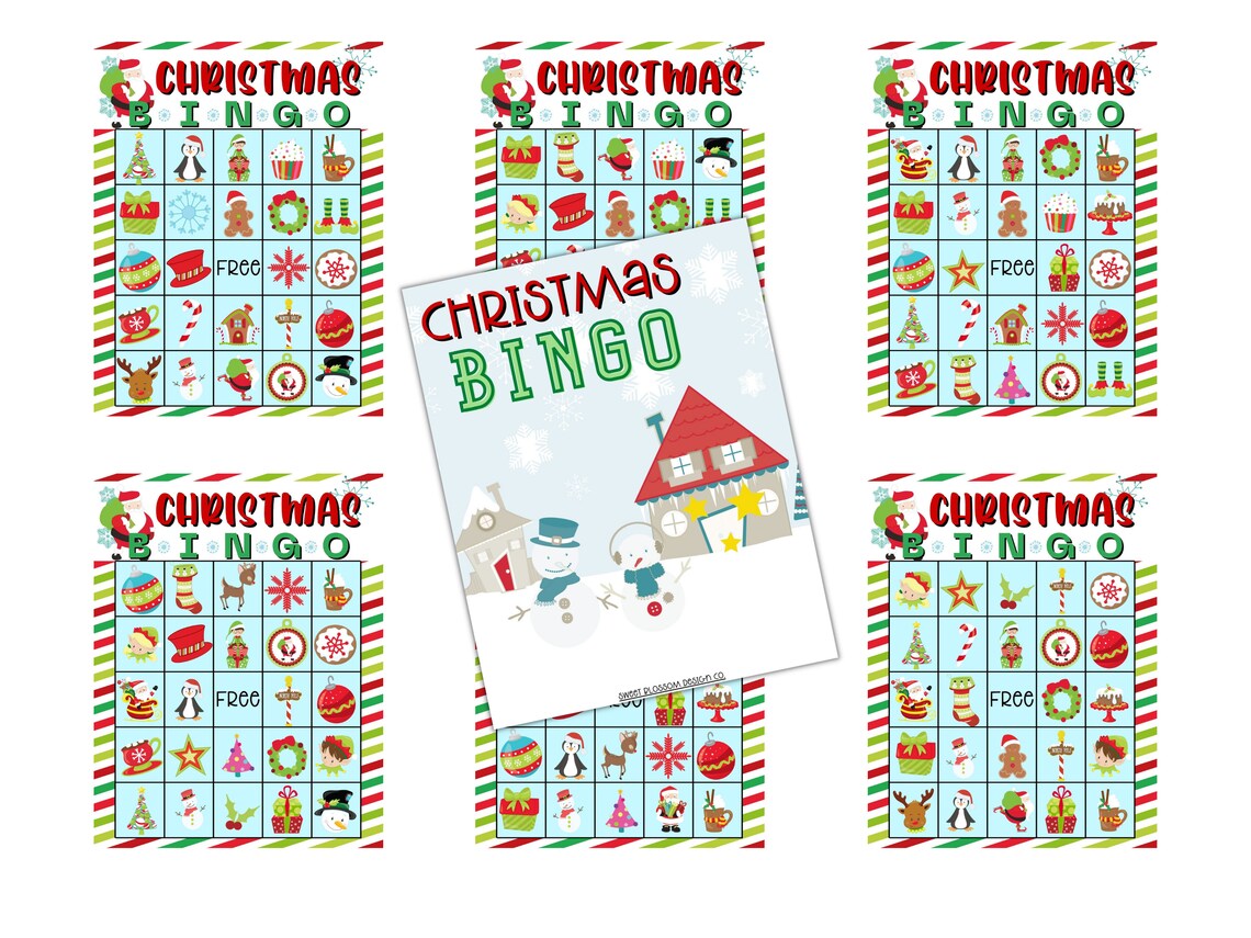 Christmas Bingo, Printable Games for Kids, Christmas Games, Printable ...