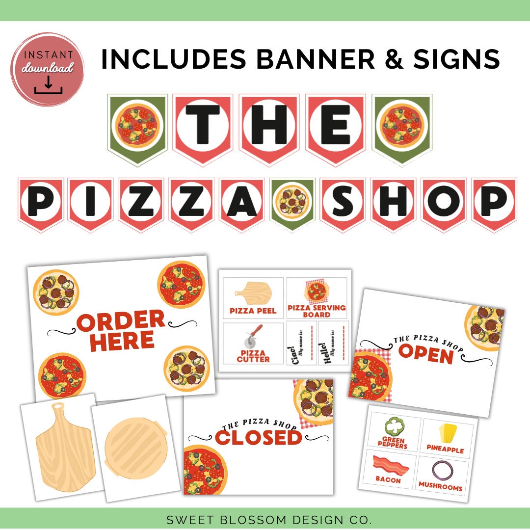Dramatic Play Pizza Shop, Dramatic Play Daycare Printables, Dramatic ...