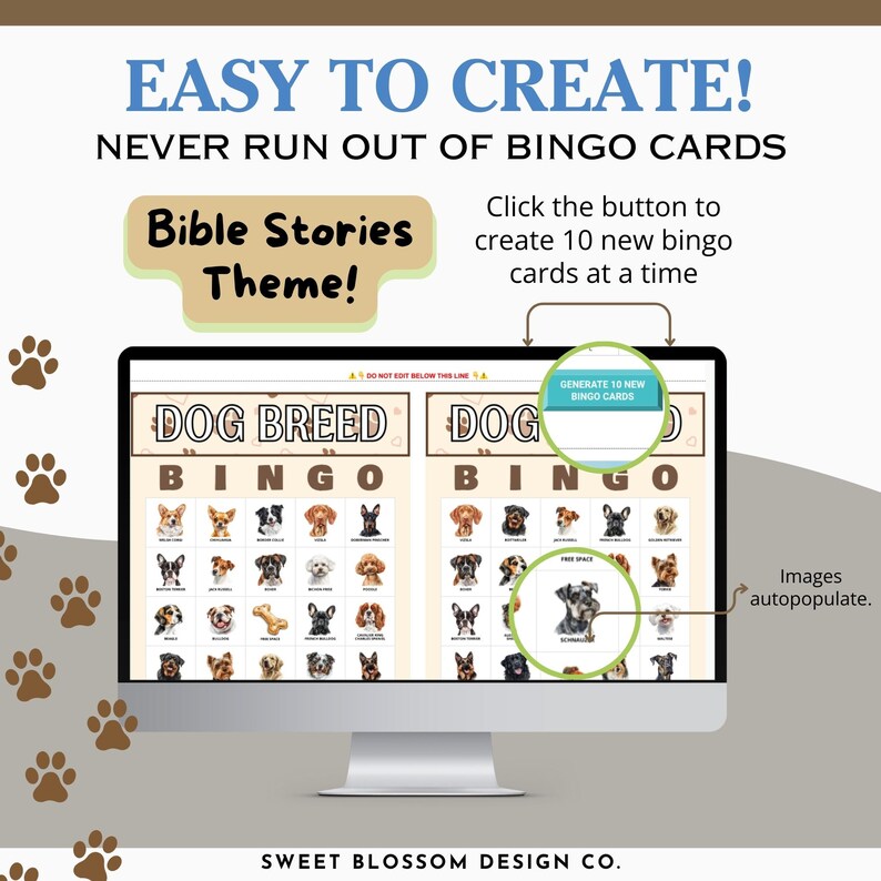 Dog Bingo Card Generator for Google Sheets, Printable Dog Bingo Cards ...