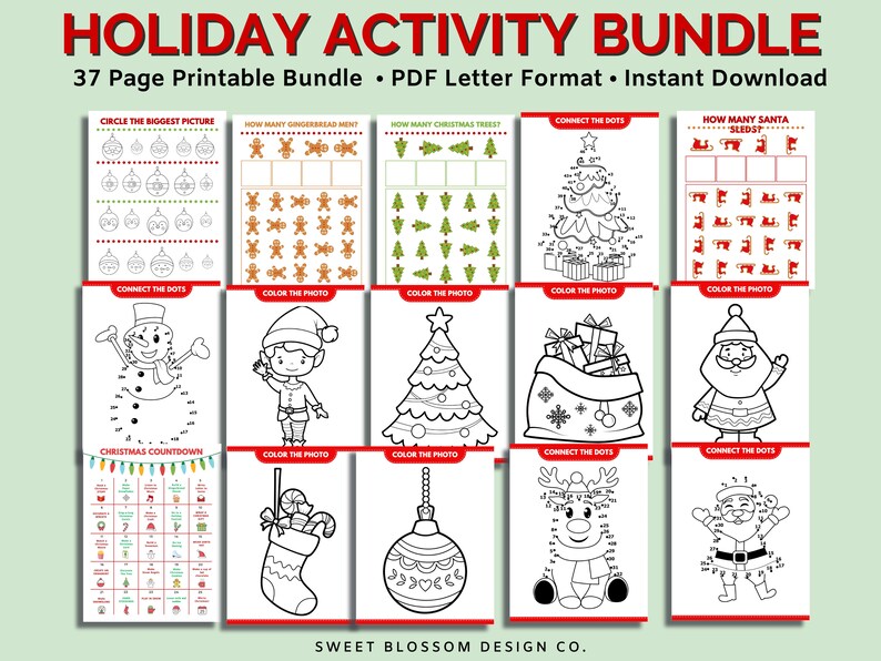 Holiday Activity Bundle for Kids, Kids' Holiday Printables, Game for ...