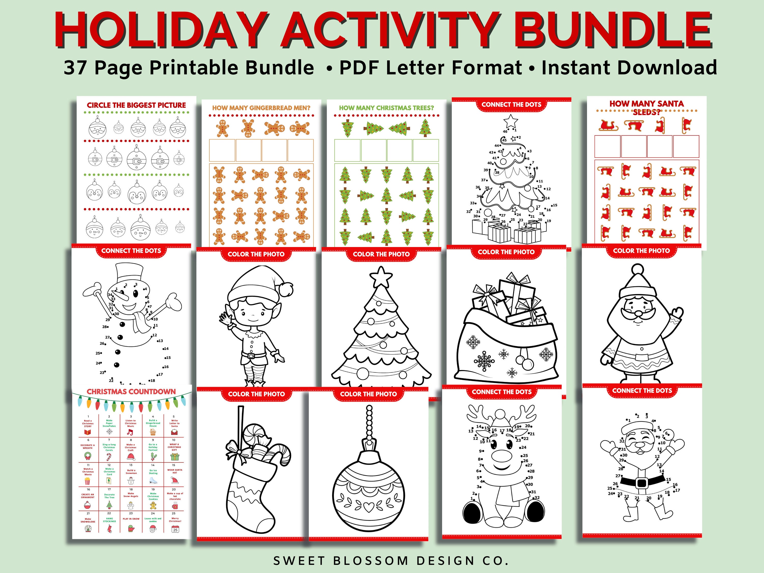 Holiday Activity Bundle for Kids, Kids' Holiday Printables, Game for ...