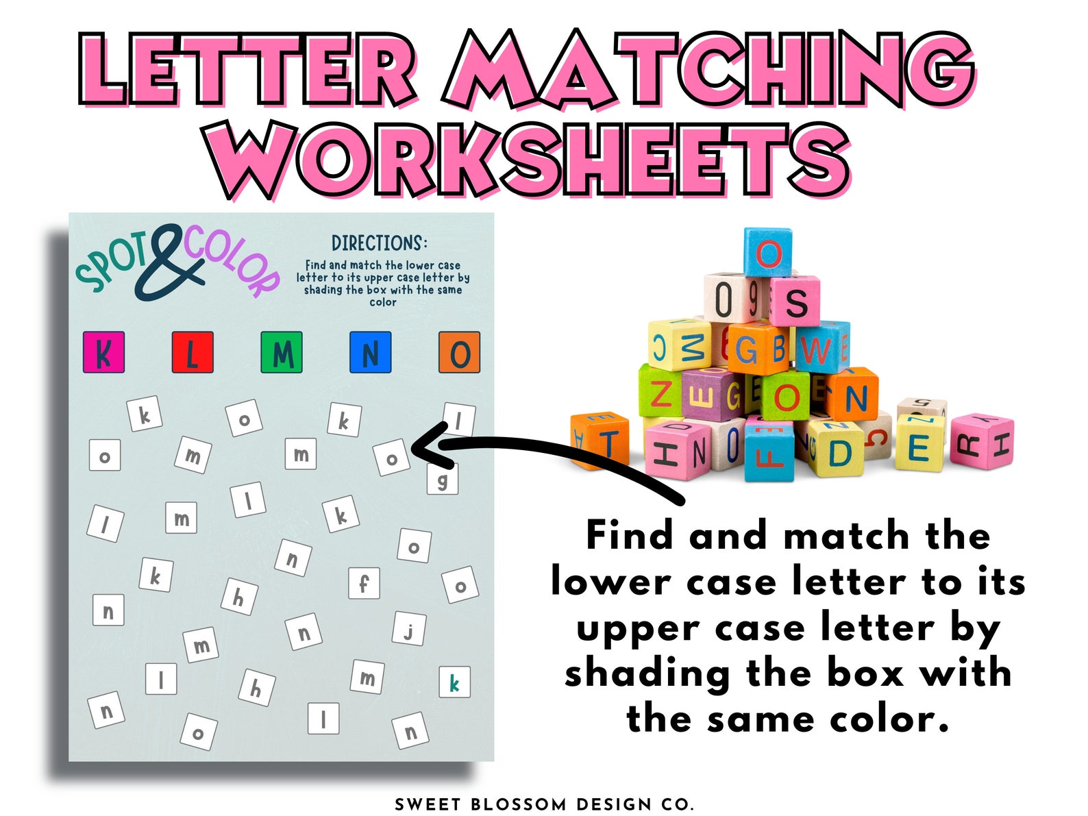 Letter Matching Worksheets, Preschool Activity, ABC Matching, Beginning ...